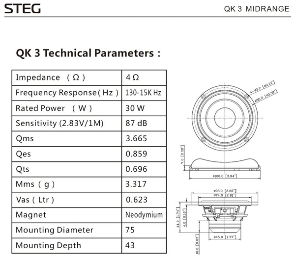 STEG QK3 3,5 MELLEMTONER
